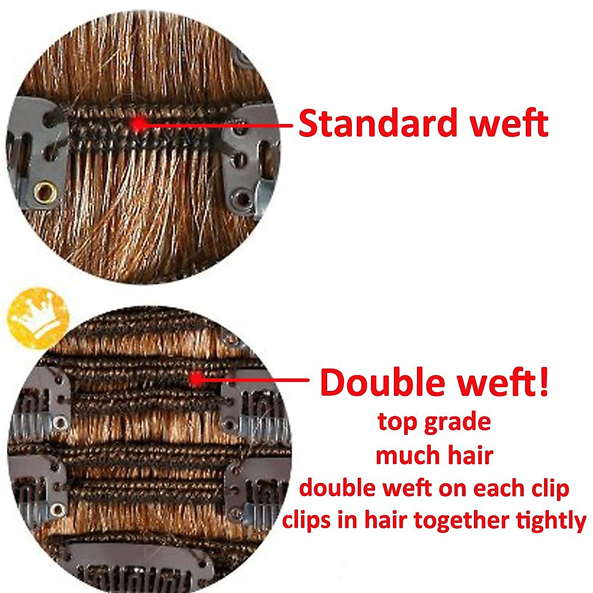 Lelinta 7Pcs 16 Clips 24 Inch Wavy Curly Full Head Clip in on Double Weft Hair Extensions, Dark Black, 24 Inch