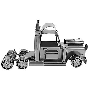 BRUBAKER Wine Bottle Holder 'Truck' - Table Top Metal Sculpture - with Greeting Card