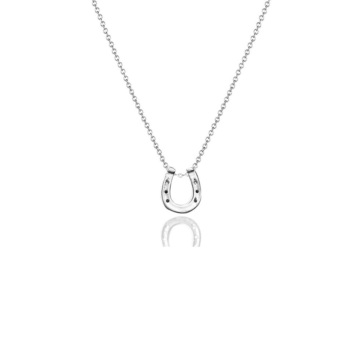 LANG XUAN Good Luck Horseshoe Pendant Friendship Chain Necklace with Meaning Card for Women Silver Gift