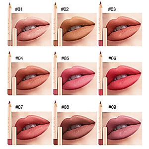 Mrettick 12 Colors Matte Lip Liner Pens Set Long-Lasting Creamy Lip Liner Natural Lip Makeup Soft Pencils Lipstick Set (#1)