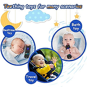 Mgtfbg 2-Pack Silicone TV Remote Control & Gaming Handle Teething Toys for Babies 6-18 Months, Boys Girls Baby Molar Teether Chew Toys Set Gift（Black)