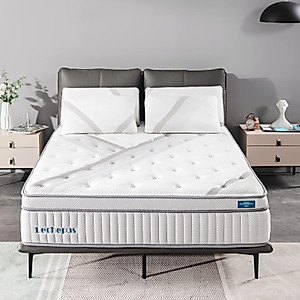 Lechepussleep Cal King Mattress,Lechepus 14 Inch Hybrid Memory Foam Mattresses with Individual Pocket Springs,Mattress in Box,Plush Comfortable Mattress for Back Pain Relief,CertiPUR-US Certified
