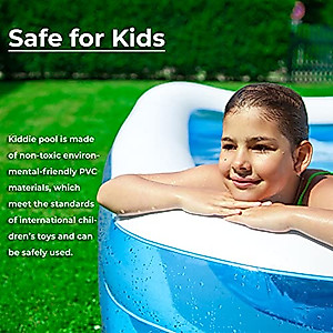 Family Inflatable Swimming Pool, 118" X 72" X 22" Full-Sized Inflatable Lounge Pool for Baby, Kiddie, Kids, Adult, Infant, Toddlers for Ages 3+,Outdoor, Garden, Backyard, Summer Water Party