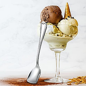 Ice Cream Spoons, Shovel Spoons, 18/10 Stainless Steel Spoons set of 6, Dessert Spoons 6.0-inch, Silver