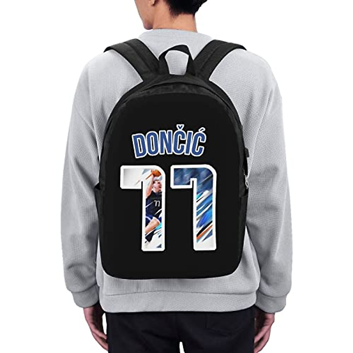 Dallas-Luka-Doncic-#77-Basketball Fans Adult Youth Bag Backpack Schoolbag Laptop Bag Usb Book Bag17 Inch For