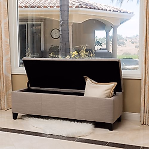 Christopher Knight Home Glouser Fabric Storage Ottoman, Sand