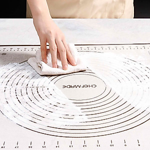 CHEFMADE Silicone Baking Mat, 36" x 24" Extra Thick Large Non-Stick Sheet Mat with Measurement | Non-Slip Reusable Food Grade Flexible Dishwasher Safe｜Making,Cookies,Macarons,Bread,Pastry and Pizza