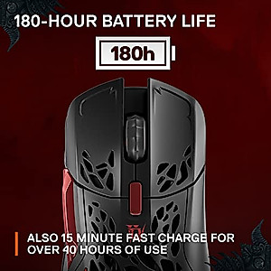 SteelSeries Aerox 5 Wireless – Diablo IV Edition – Lightweight 76g Gaming Mouse – 18000 CPI – TrueMove Air Optical Sensor – Water Resistant – 180+ Hour Battery Life – Free in-Game Item - PC/MAC