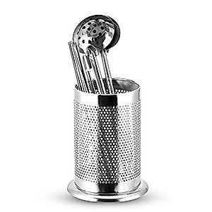 Saim Utensil Holder Stainless Steel Flatware Container for Spatula Sets Gadgets, Flatware Caddy for Cutlery Spoon Fork Kitchen Gadgets Etc