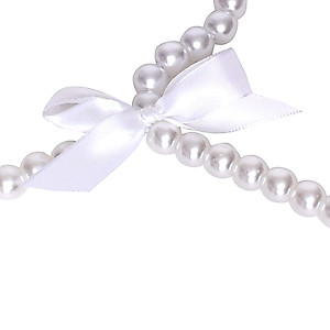 Concepts Premium 5-pack heavy duty pearl With White Ribbon Trim Hangers- For Wedding and Engagement Gowns - Slim Design Also Can Be Used For Suits Shirts