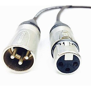 200 Foot 3-Pin XLR 24 AWG (Gauge) DMX512 Data Cable Male to Female for Stage Lighting, LED Uplights, DJ Lights and DMX512 Controller- Made by Custom Cable Connection