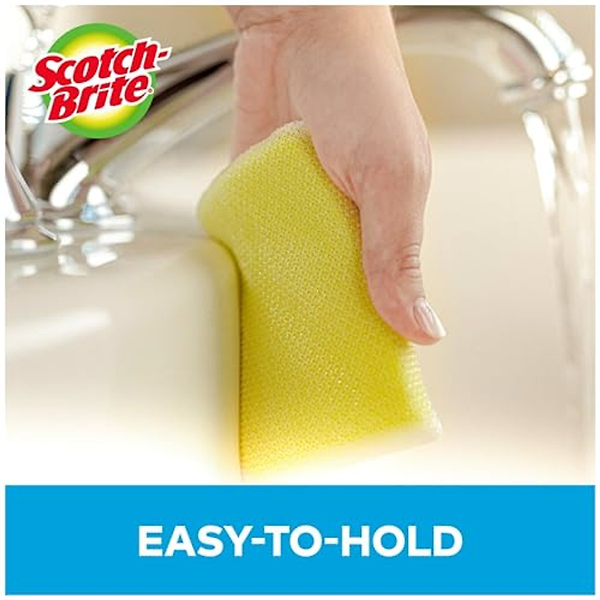 Scotch-Brite Dobie Pads, Dobie Sponge for All Purpose Cleaning of Kitchen, Bathroom, and Household, Non Scratch Dobie Cleaning Pads Safe for Non-Stick Cookware, 12 Dobie Pads