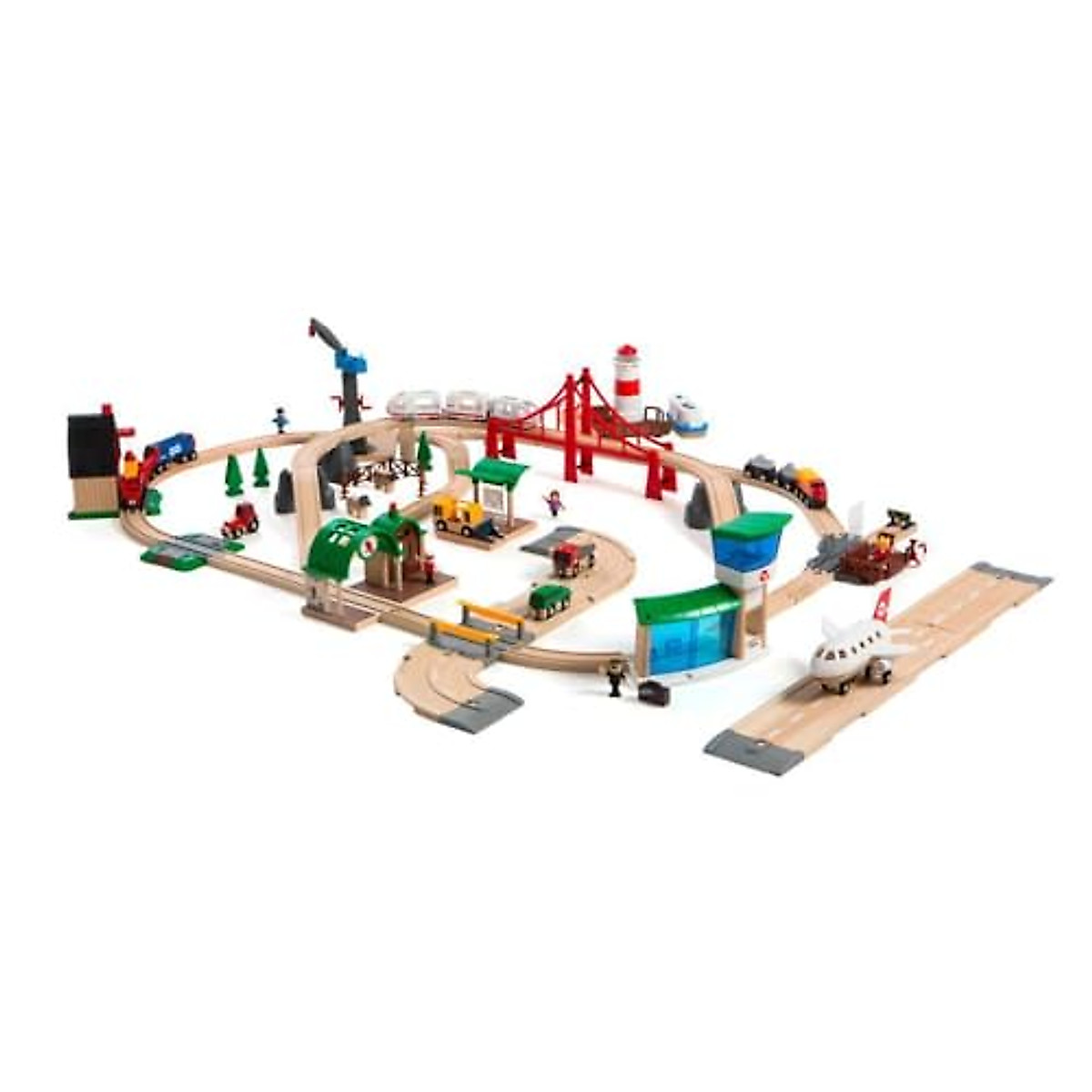 BRIO World 33766 Deluxe Railway Set - Ultimate Wooden Train Adventure for Kids Aged 3 and Up | Interactive and Educational | Compatible with All Brio Railway Toys | Certified Sustainable Toy