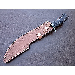 Poshland RG-57 Handmade Demascus Steel 15 Inches Bowie Knife - Beutifull Jute Micarta Handle with Demascus Guard & Bolster