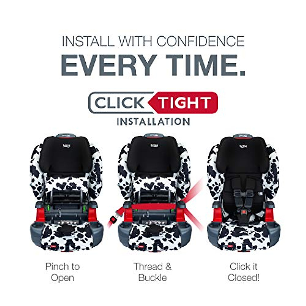 Britax Grow with You ClickTight Harness to Booster Car Seat, Cowmooflage 2.0 SafeWash