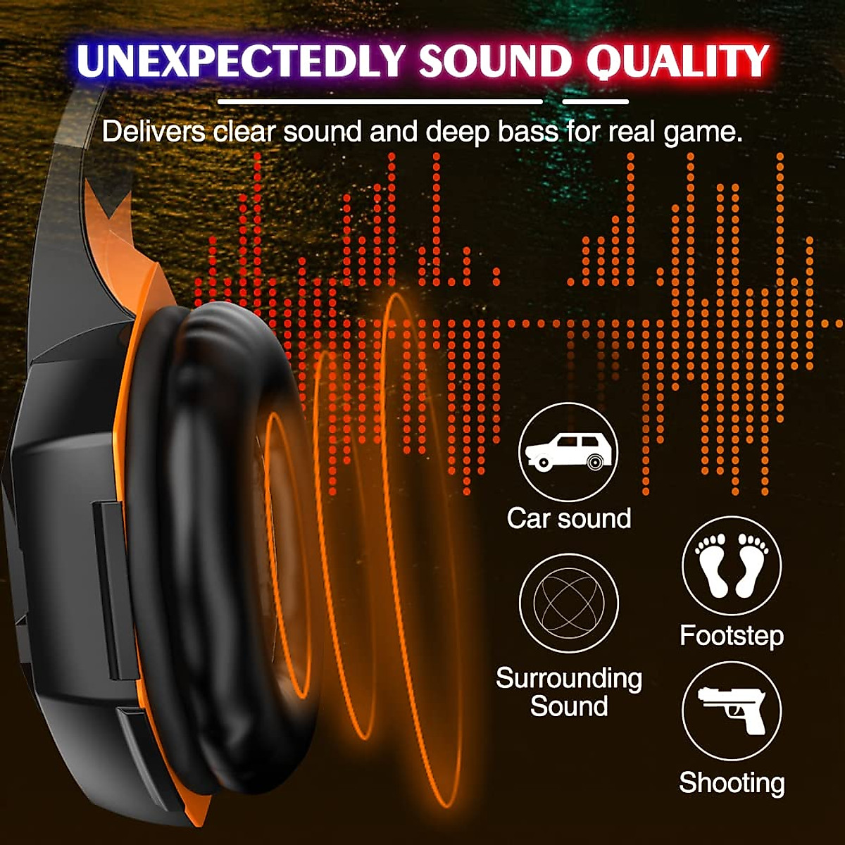 VersionTECH. G2000 Gaming Headset, Bass Surround Gaming Headphones with Noise Cancelling Mic, LED Lights, Soft Memory Earmuffs for PS5/ PS4/ Xbox One Controller/Laptop/PC/Mac/Nintendo NES Games-Blue