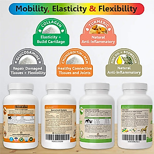 Hip and Joint Supplement for Dogs with Chondroitin, Collagen for Dogs, Turmeric, Boswellia, Dog Glucosamine for Dogs & MSM - Dog Arthritis Supplement. Extend Dog Joint Supplement Large Breed and Small