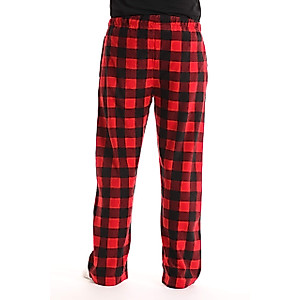 #FollowMe 45902-1A-XXL Polar Fleece Pajama Pants for Men/Sleepwear/PJs, Red Buffalo Plaid, XX-Large