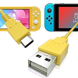 HEATFUN Yellow USB C Charger Cable for Switch, MacBook, Pixel C, LG Nexus 5X G5, Nexus 6P/P9 Plus, One Plus 2, Sony XZ and More - Fast Charging (4.92ft)