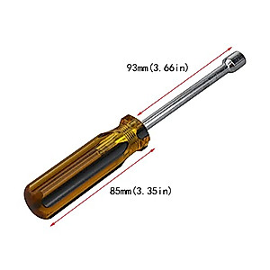 Antrader 7mm Socket Wrench Screwdriver, High-carbon Steel Hex Nut Driver Non-Magnetic Tip Carburetor Adjustment Tool with 93mm Shaft