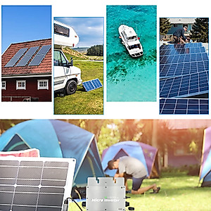 1400W Solar Grid Tie Inverter Microinverter Waterproof Self Cooling 120V/110VAC Output Mirco Inverter Automatic Identification Power Inverters