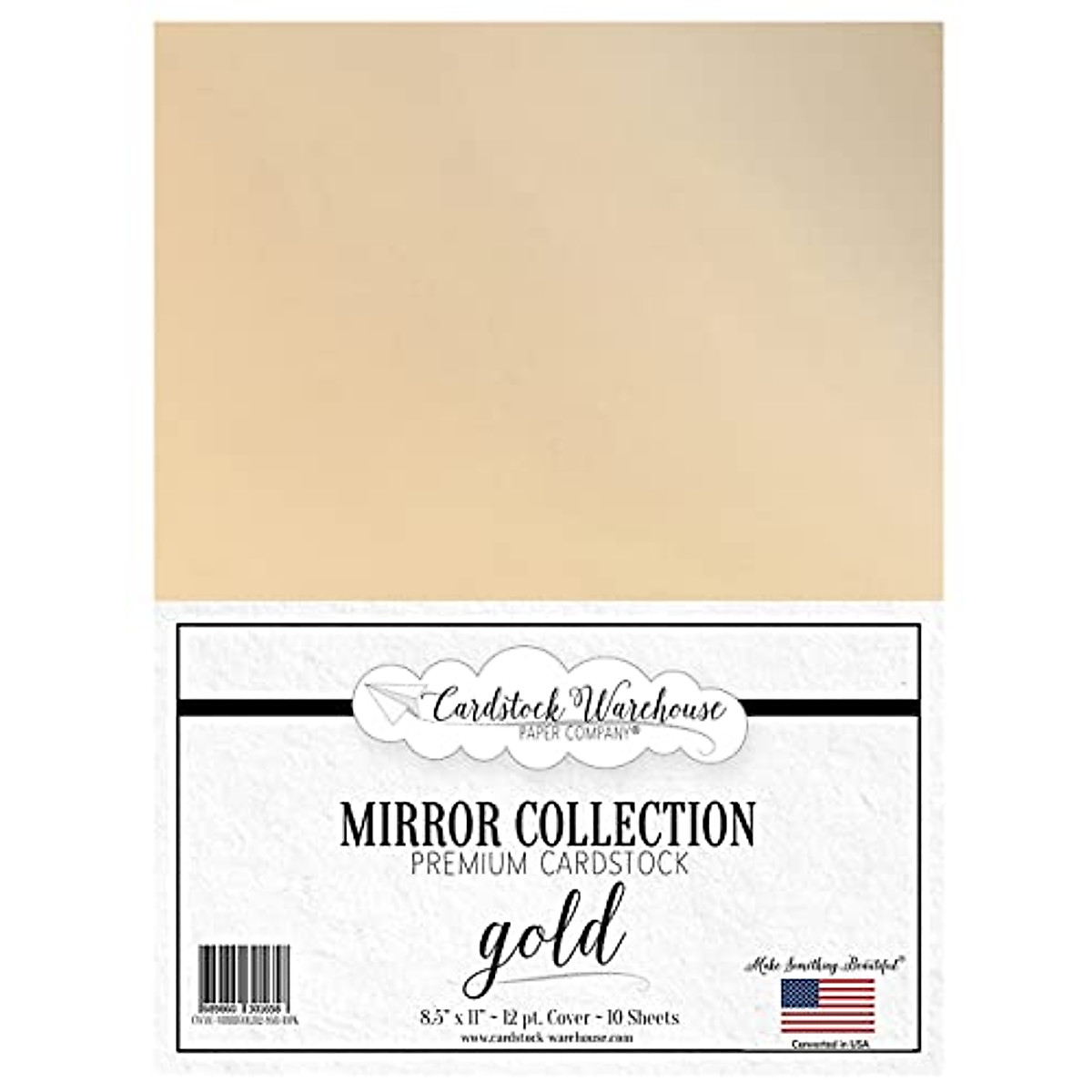 Mirror Gold Metallic Mirricard Cardstock - 8.5 X 11 inch - 100 lb / 12Pt - 10 Sheets from Cardstock Warehouse