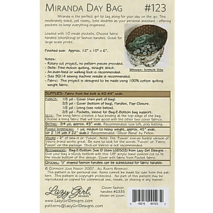 Miranda Day Bag Sewing Pattern by Lazy Girl Designs