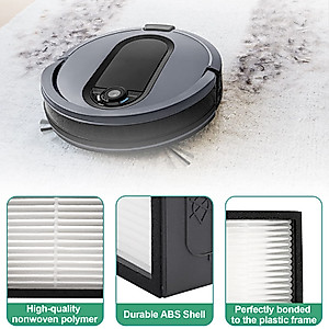 High-efficiency Filters Replacement for iRobot Roomba E I J Series i1+ i3 i3+ i4 i5 i6 i7 i7+ i8 j7 E5 E6 E7 Vacuum Cleaner by Techecook, 6Pack 4639161 Roomba Filters+1 Cleaning Brush