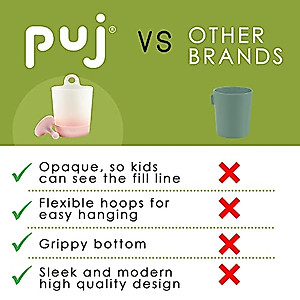 Puj Phillip Cups for Kids - Hangable Training Cups - Rinse-and-Play Reusable Plastic Cups with Grippy Hooks - Dishwasher Safe - Frustration Free Packaging - Set of 4 (Scandinavian)