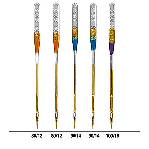 SINGER 04809 Titanium Universal Ball Point Machine Needles for Knit Fabric, Assorted Sizes, 5-Count