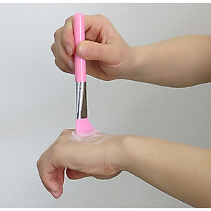 LORMAY 9 Pcs Silicone Makeup Brush Set: Applicator for Face Care, Eyeliner, Eyebrow, Eye Shadow, Lip Makeup and UV Epoxy Resin Crafts (Pink)