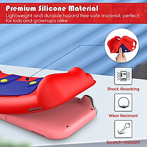 KENOBEE Silicone Case Compatible with Nintendo Switch Lite 2019, Soft Lightweight Ergonomic Grip Protective Cover with Shock-Absorption and Anti-Scratch Design for Switch Lite Console, Red