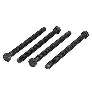 uxcell M12x150mm Grade 8.8 Fully Thread Hexagon Head Metal Hex Cap Screw Bolt Stud 4pcs