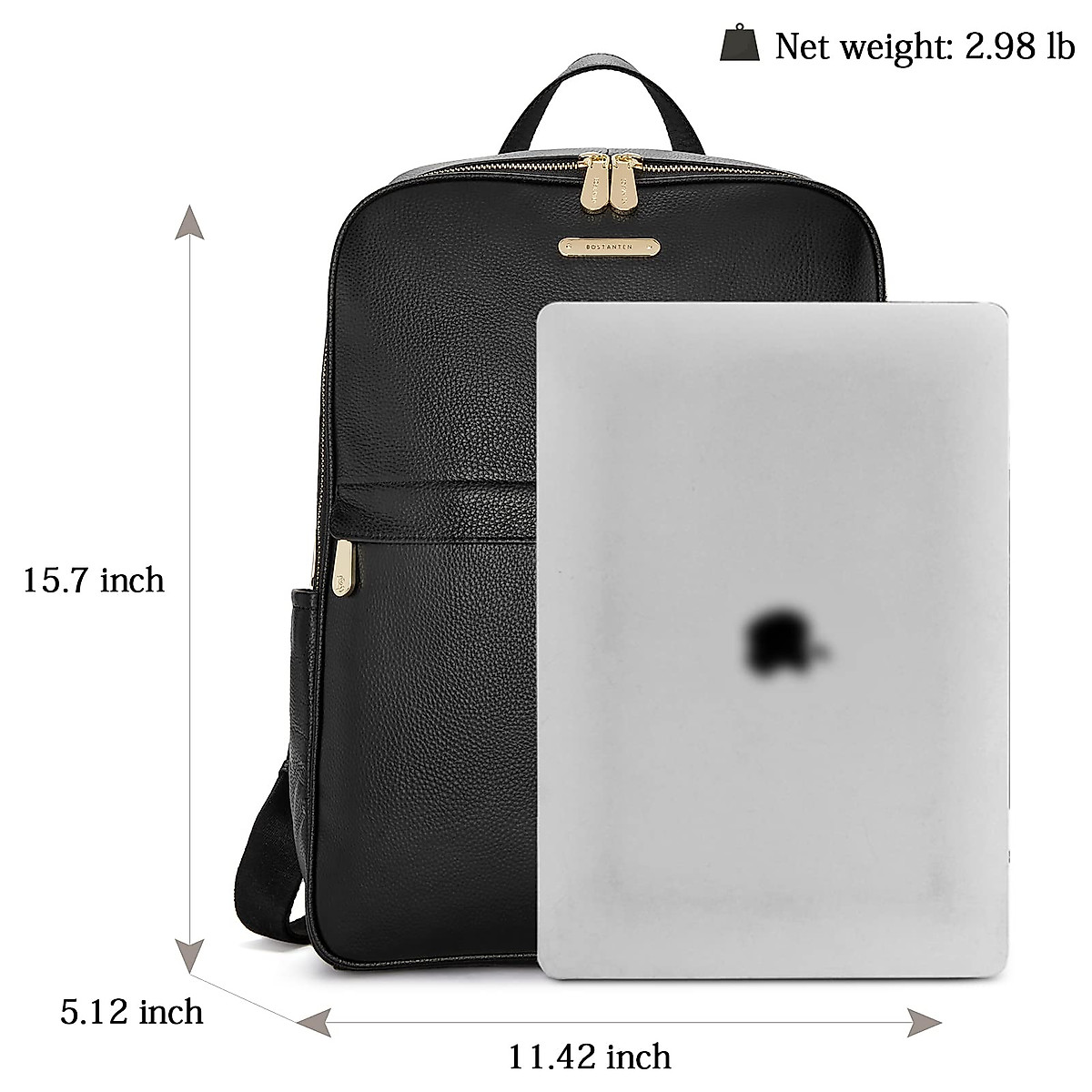 BOSTANTEN 20 inch Carry On Luggage Airline Approved ＆ Genuine Leather 15.6 inch Laptop Backpack Casual Backpack Travel Bag