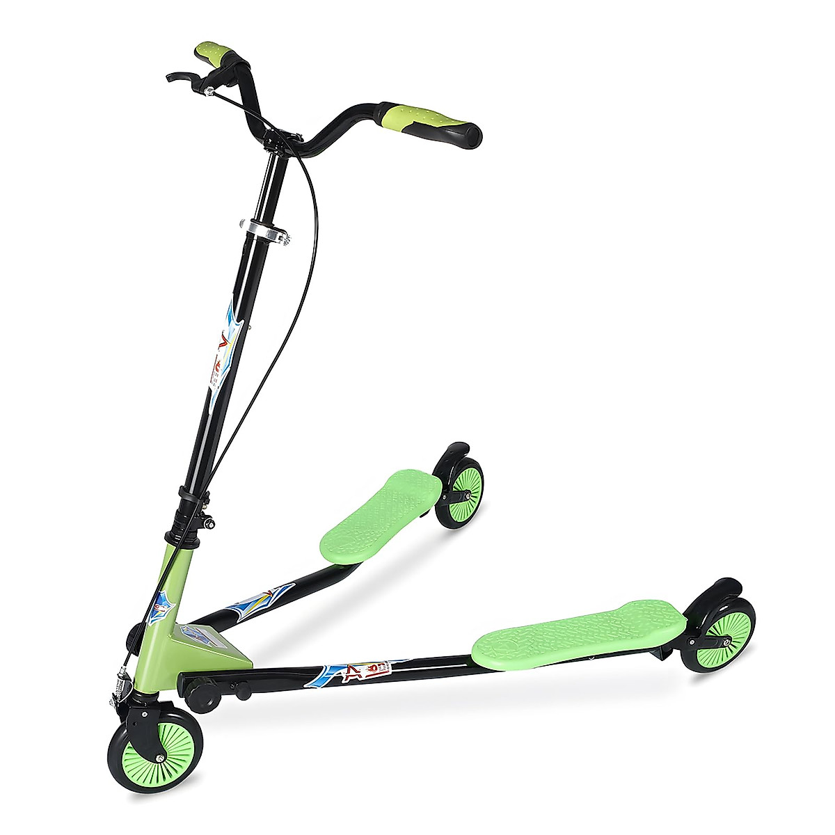 AODI Swing Wiggle Scooter, 3 Wheels Drifting Scooter with Adjustable Height/Folding Kick Scooter for Kids/Woman/Men Age 6+ Years Old