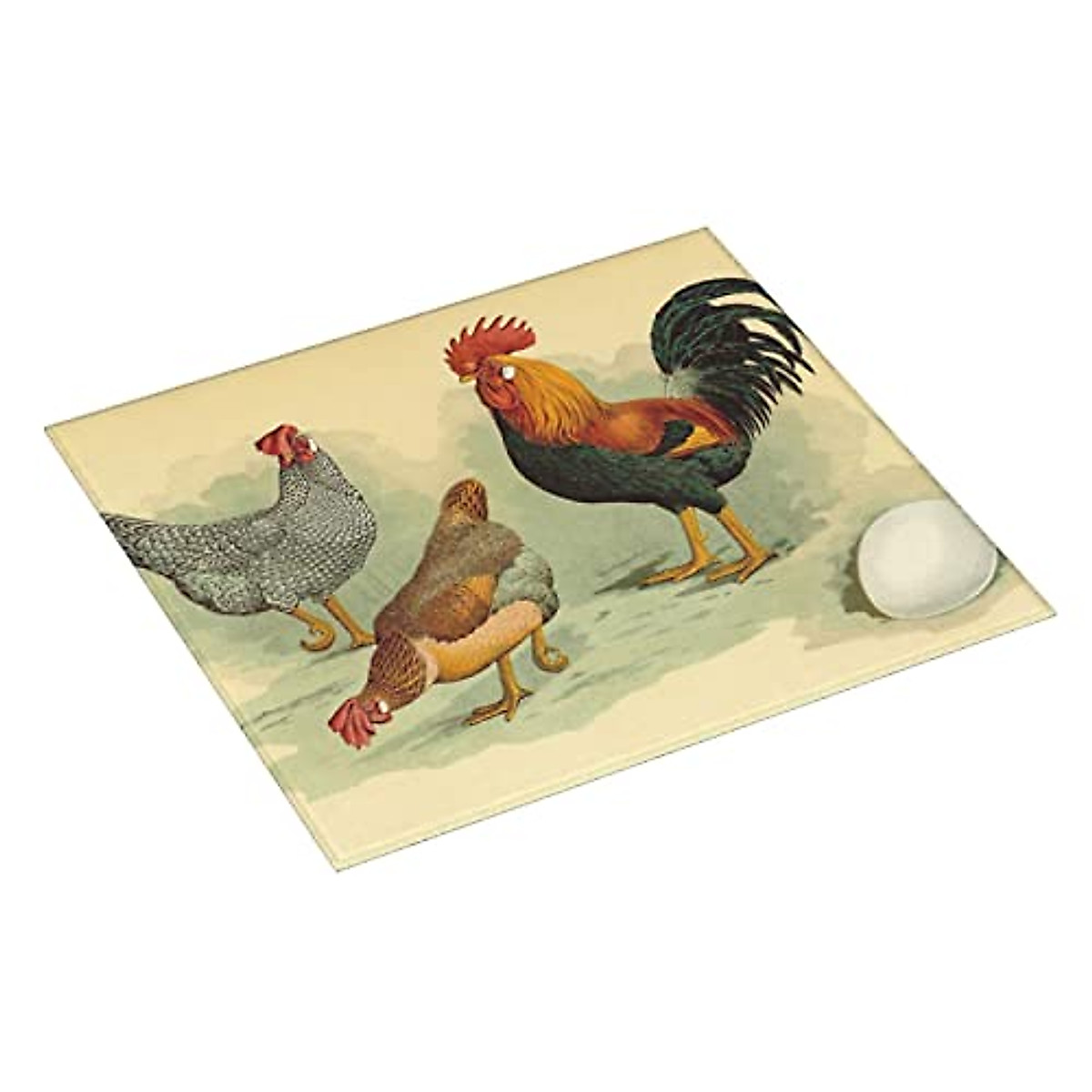 Italian Chickens Printed Drying Mat For Kitchen Ultra Absorbent Microfiber Dishes Drainer Mats Non-Slip Silicone Quick Dry Pad - 18 X 16inch