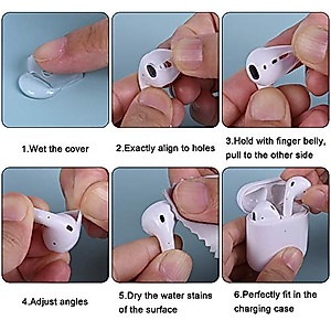 Wisdompro 10 Pairs Ear Tips Compatible with Apple AirPods 2 and 1, Ultra Thin Soft Silicone Anti-Slip Dust Proof Protective Fit in Case Ear Skins - Translucent