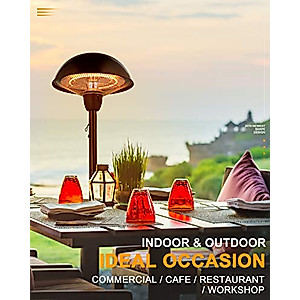 Star Patio Electric Patio Heater, Tabletop Heater, Infrared Heaters, Electric Outdoor Heater, Outdoor Space Heater, Portable Heater with Hammered Bronze Finished, 1500W, STP1566-BT