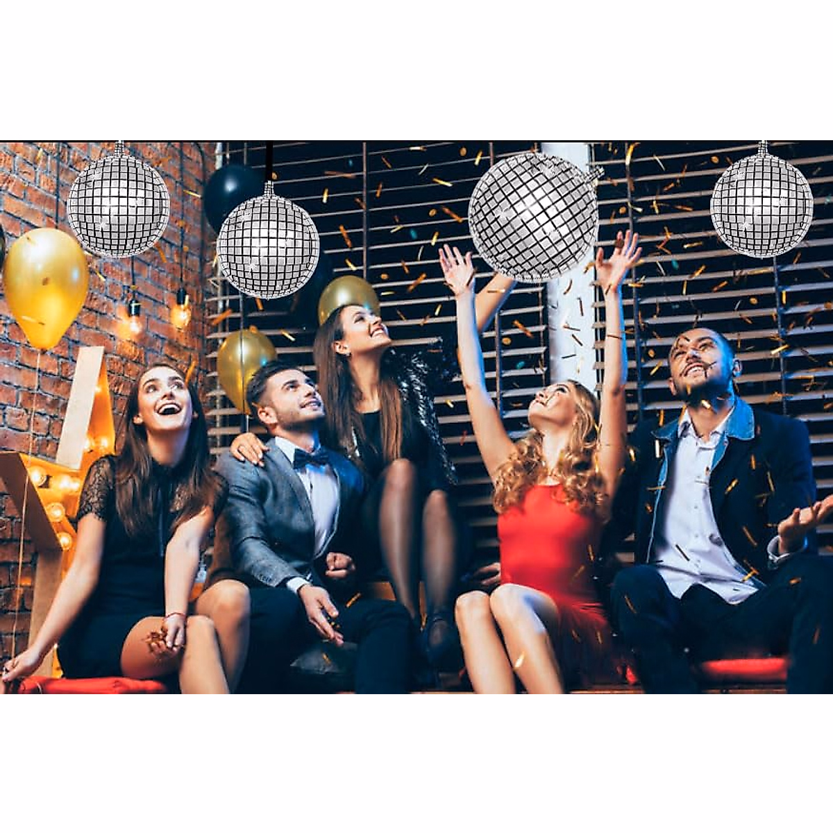 10 PCS Silver Disco Balloon 4D Round Balloon 70s 80s 90s Theme Disco Balloon Decorations Bachelorette Party Birthday Party Supplies