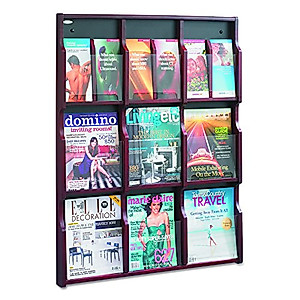 Safco Products 5702MH Expose Literature Display, 9 Magazine 18 Pamphlet, Mahogany/Black
