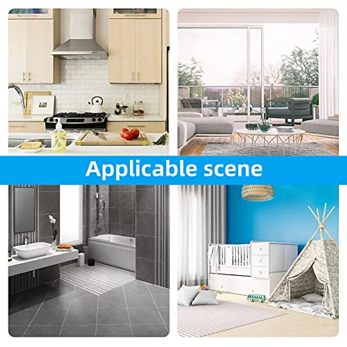 Floor Transition Strip, Self Adhesive Laminate Floor Cover Strips, 1.57" Flat Vinyl Flooring Transitions Strip for Tile, Wood, Laminate Joins Gap, Elegant Wood Grain (6.6FT, White)