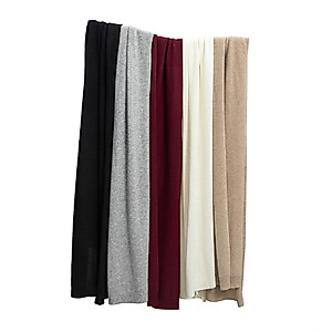 Villand Women's 100% Pure Cashmere Knitted Shawl Wrap - Extra Large Lightweight Pashmina Stole with Gift Box (White)