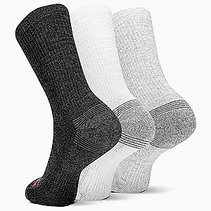 Merrell Unisex adults Men's and -Women's Recycled Everyday Half Cushion - Unisex 3 Pair Pack Repreve Arch Support Casual Sock, Gray Assorted, Small US