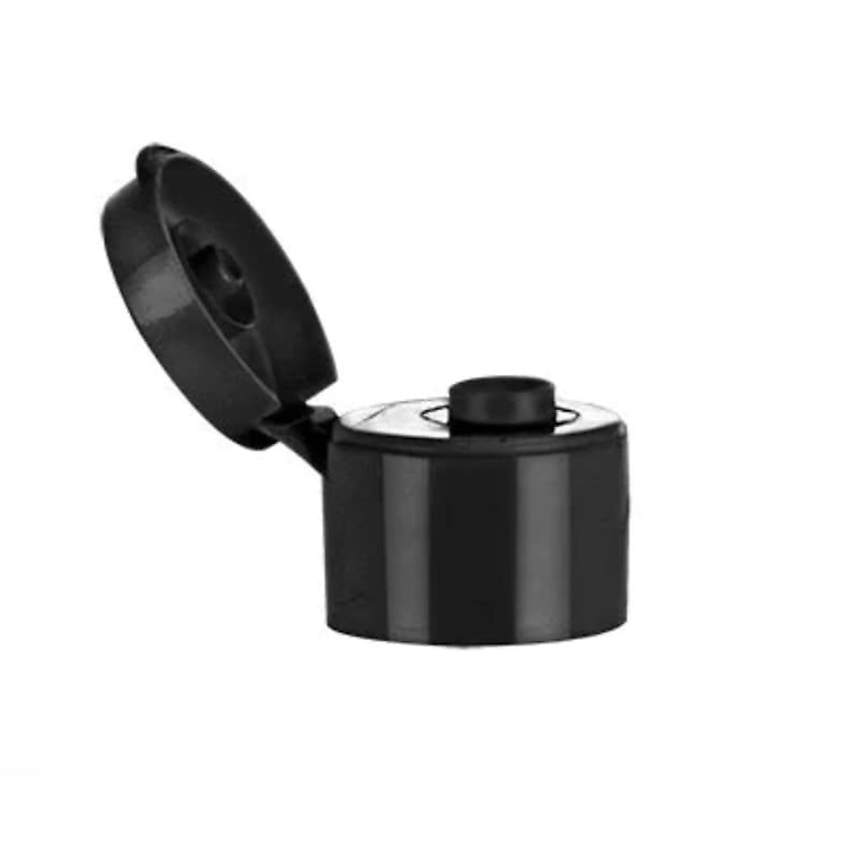 Black Flip Cap 20/410 (pack of 12) Plastic Press Down Flip Dispensing Smooth Replacement Cap for Squeeze Bottles (2oz 4oz) Neck Diameter 20mm Thread Type 410 wholesale 20 410 12pcs