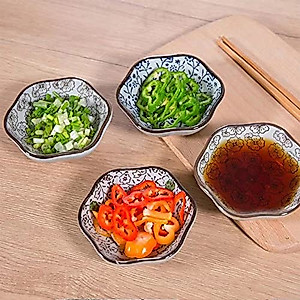 ZEAYEA Set of 12 Pinch Bowls, Ceramic Dipping Mini Bowls, 3 oz Soy Sauce Dishes, Japanese Appetizer Condiments Serving Dishes for Sushi, Ketchup, Dessert, Snack, BBQ, Party, Dinner