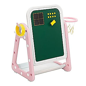 Walnut New 52cm * 67cm * 68cm Plastic Children's Table and Chair Drawing Board Set with Shooting Ring 1 Table and 1 Chair (Color : D)