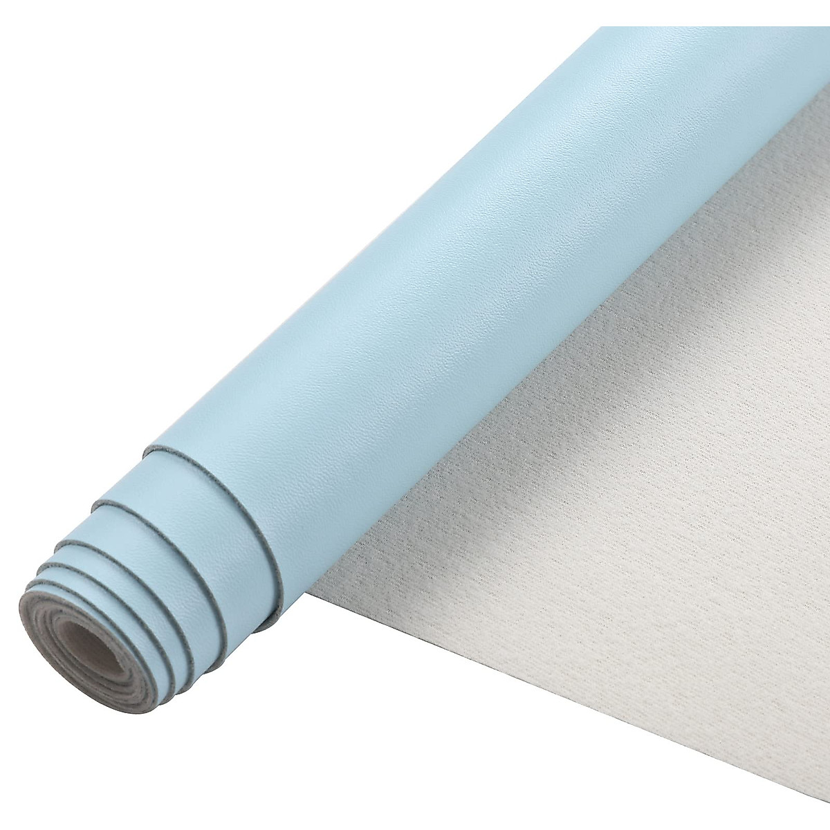 Picheng Smooth Solid Color Faux Leather Sheets 13.8"X53"(35cmX135cm),Soft Faux Leather Roll Very Suitable for Making Crafts,Leather Earrings, Bows,Sewing DIY Projects (Light Blue)