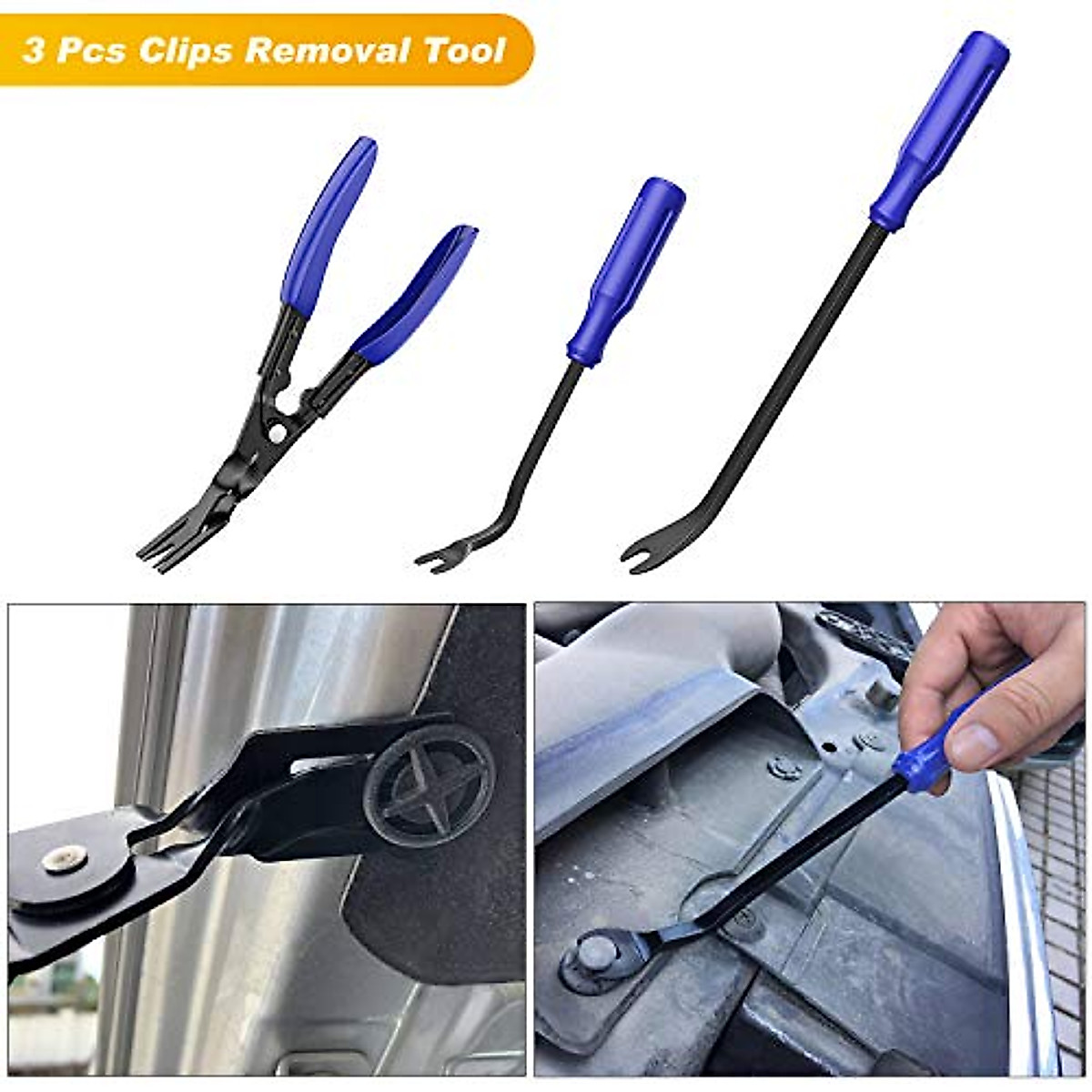 GOOACC - GRC-49 19Pcs Trim Removal Tool Set & Clip Plier Upholstery Remover Nylon Car Panel Removal Set with Portable Storage Bag