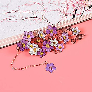 Premium Cherry Blossom Flower Gold Plated Metal Bookmark