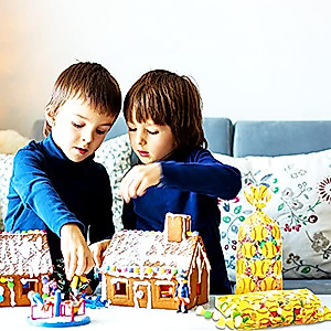 Outus 100 Pieces Softball Party Cello Bags Cellophane Softball Treat Bags Softball Goody Gift Treat Bags with 200 Gold Twist Ties for Birthday Favors Party Supply Bags Goody Favor Bags (Transparent)